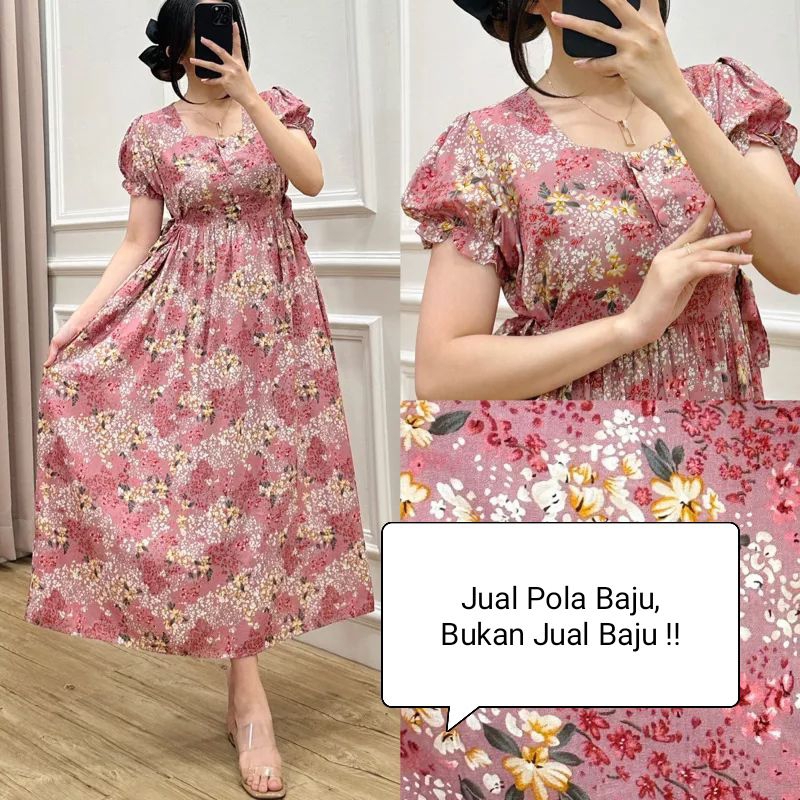 Jual Pola Daster Busui Lengan Balon 079 - Pola Baju Instan untuk Produksi konveksi dress wanita ...