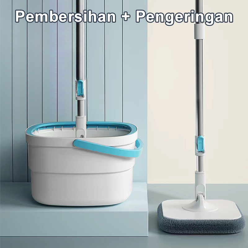Jual Alat Pel Lantai Putar Lap Pel Peras Otomatis Kain Pel Microfiber ...