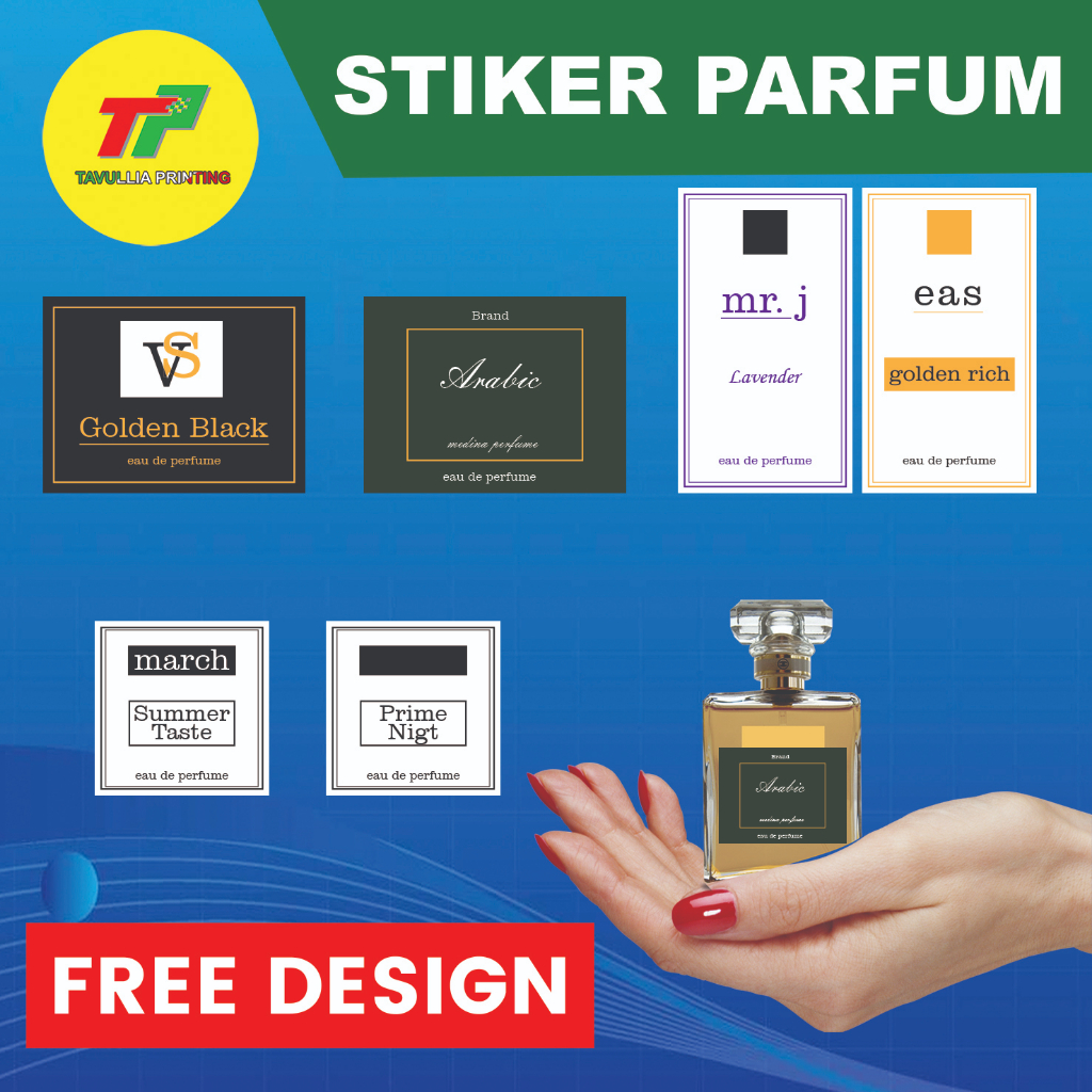 Jual Cetak Stiker Label Parfum Custom FREE DESIGN | Shopee Indonesia