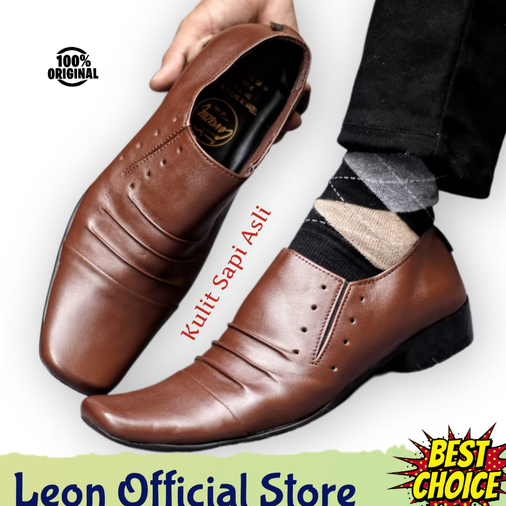 Jual Sepatu Pantofel Formal Kerja Pria Kulit Asli Premium Original ...