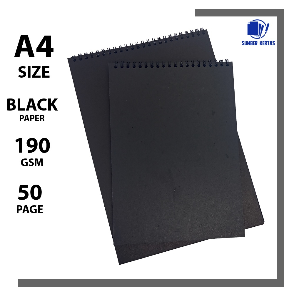 Jual NOTEBOOK BLACK PAPER A4/B5/A5/B6/A6/A7 VERIKAL/SKETCHBOOK BLACK ...