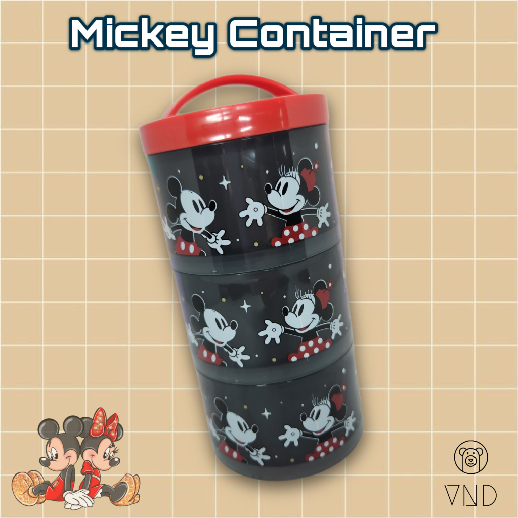Jual Mickey Minnie 3 Tier Container/ Snack Case 3 Susun ORI Japan ...