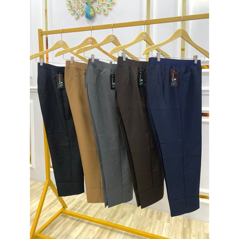 Jual Celana kerja Wanita Kantor Pinggang Karet Kantor High Waist work pants M L XL Bisa Bayar ...