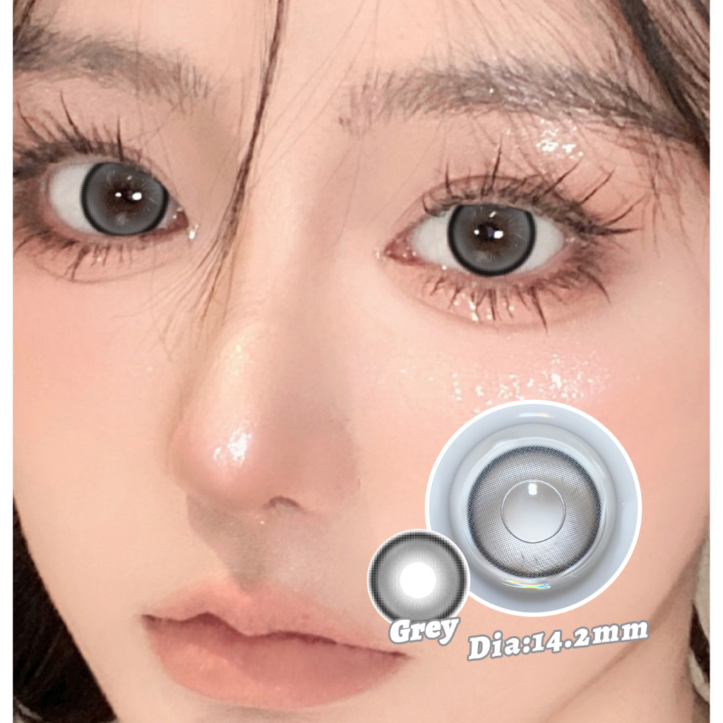 Jual ( COD)1 sepasang soflens 14 mm softlens grey softlens murah ...