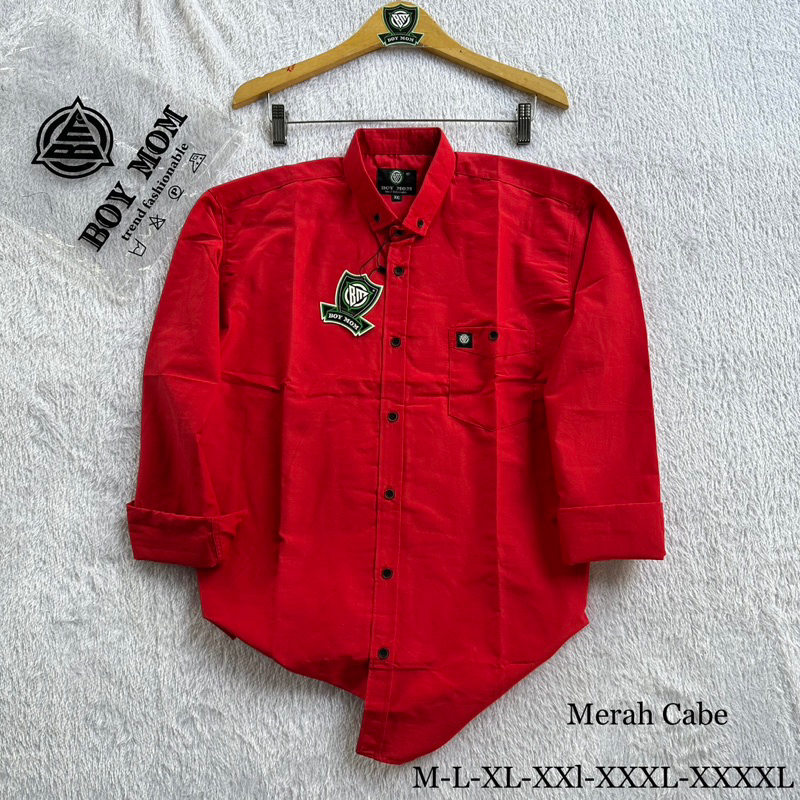Jual KEMEJA POLOS MERAH CABE KEMEJA POLOS PANJANG DAN PENDEK | Shopee ...