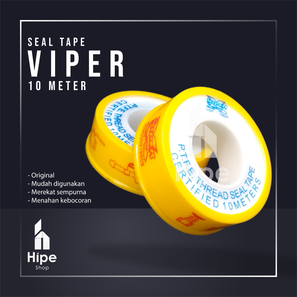 Jual Seal tape Viper 10 meter / seltip soltip solasi isolasi putih pipa ...