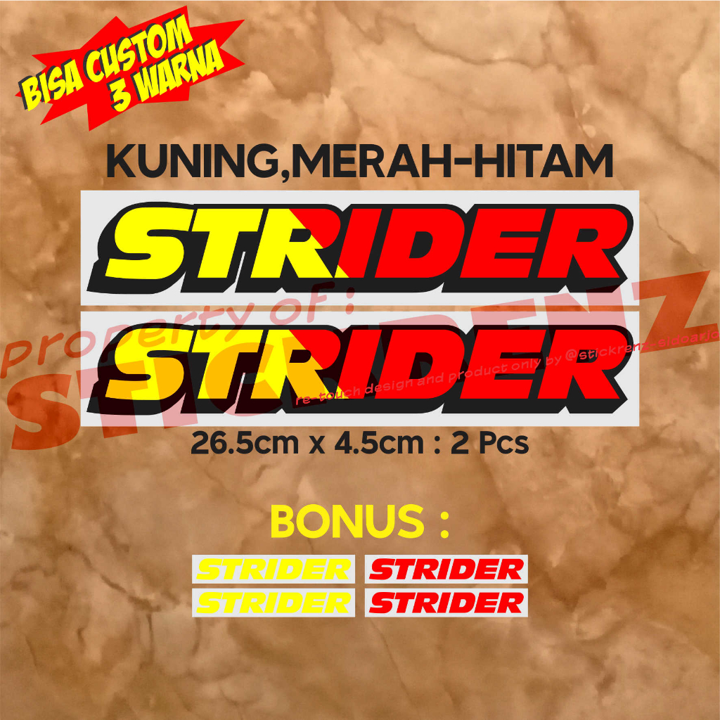 Jual Cutting Sticker Stiker Frame Sepeda Pushbike Strider 05 Custom ...