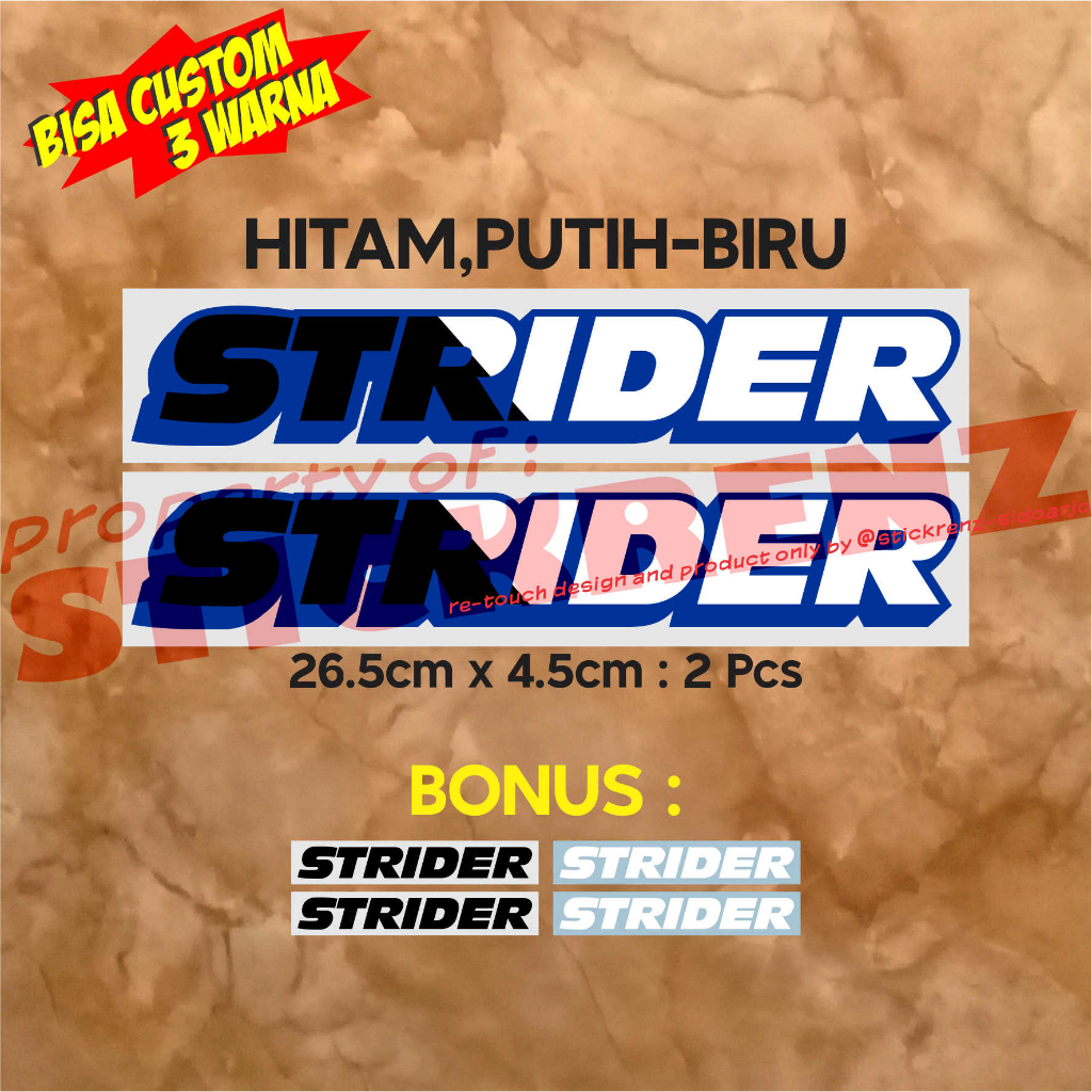 Jual Cutting Sticker Stiker Frame Sepeda Pushbike Strider 05 Custom ...