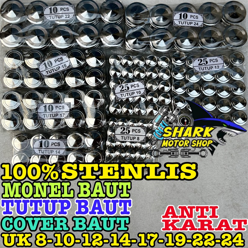Jual cover baut tutup baut monel STENLIS anti karat ukuran 8 10 12 14 ...