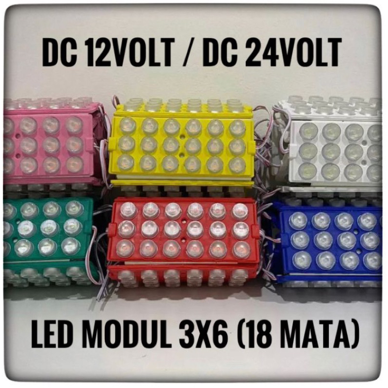 Jual 12Volt/24Volt - Led Modul 3x6 Mata Besar Jumbo 18 Mata | Shopee ...