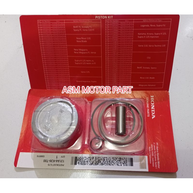 Jual PISTON KIT HONDA VARIO 150 OVERSIZE 0,76 SEHER VARIO 150 OS0, 75 ...