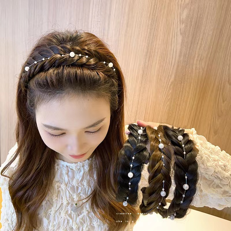 Jual Miss curiosity Bando Rambut Model Kepang Hias Mutiara Gaya Korea ...