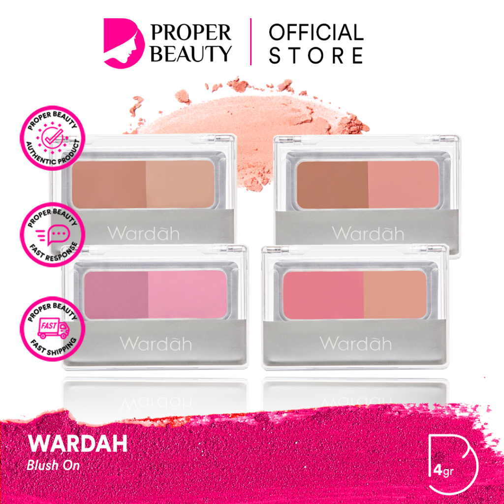 Jual WARDAH Blush On Indonesia / 4g / 2 Warna Pigmented Intense Natural ...