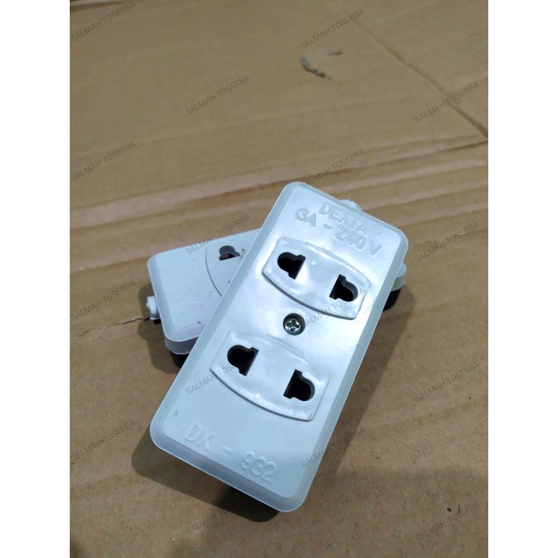 Jual Terminal Stop Kontak Colokan Listrik 2 Lubang Gepeng DX-932 DEXTA ...