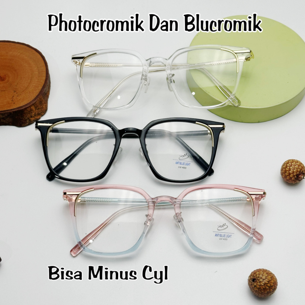 Jual Kacamata Model Terbaru Frame Kotak Wanita Pria Combinasi Warna ...