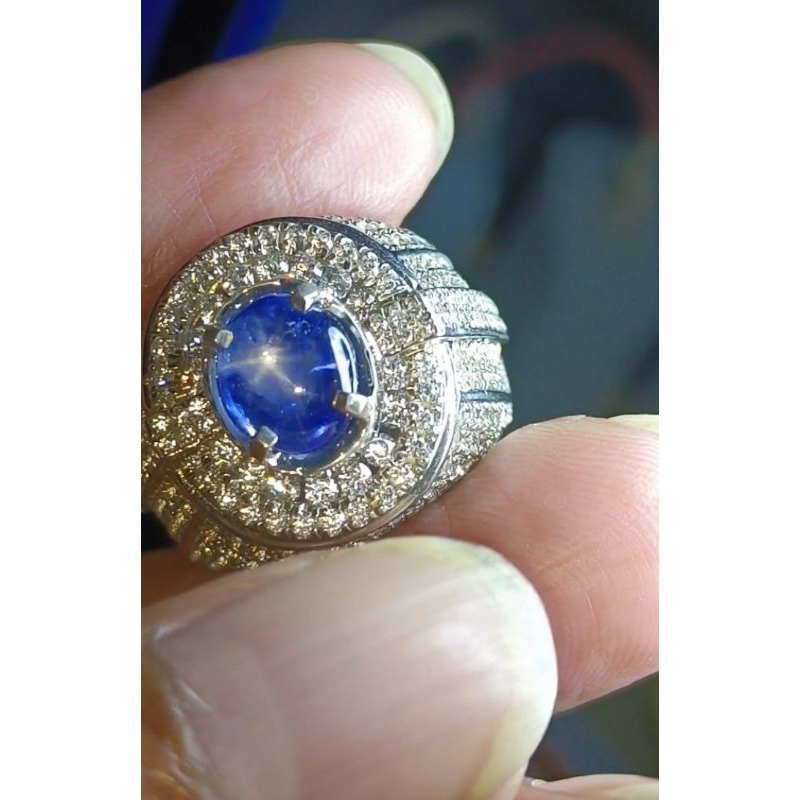 Jual natural batu permata blue star sapphire Ceylon Srilanka NH ...