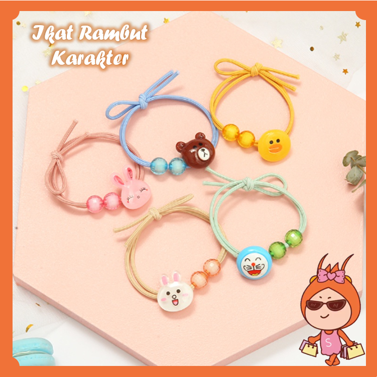 Jual Reseller Welcome - F5164 (1 PC) Ikat Rambut Korea Karakter / Karet ...