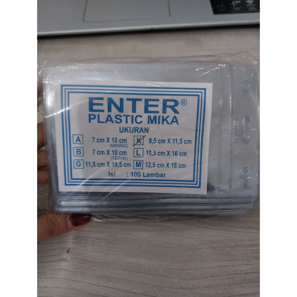 Jual ] Per pack] ID Card / Mika Cover / Plastik Name Tag Enter ( 8,5x11 ...