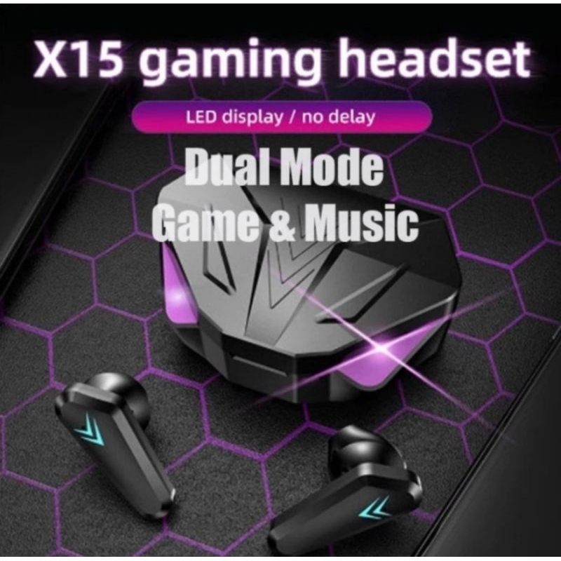 Jual HEADSET TWS X15 GAMING BLUETOOTH V5.3 WIRELESS | Shopee Indonesia
