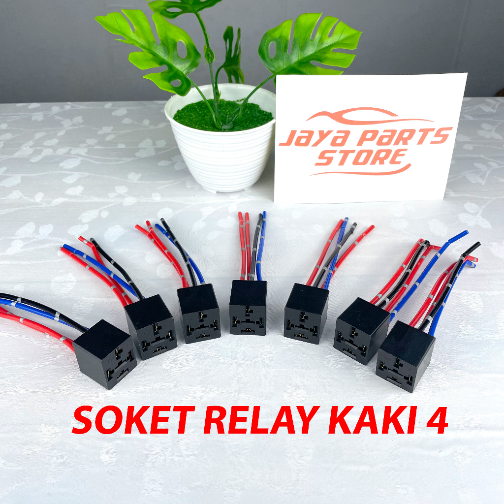 Jual Socket Soket Relay Riley 4 Kaki + Kabel Bintik Tembaga 12v 24c 40A ...
