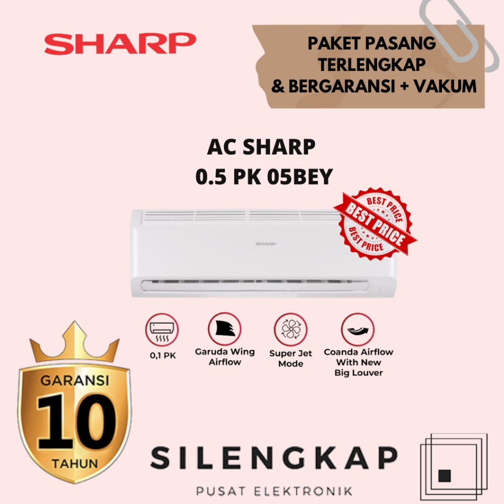 Jual AC SHARP 1/2 PK AH-A5BEY / 5BBY 360W GARUDA SERIES | Shopee Indonesia
