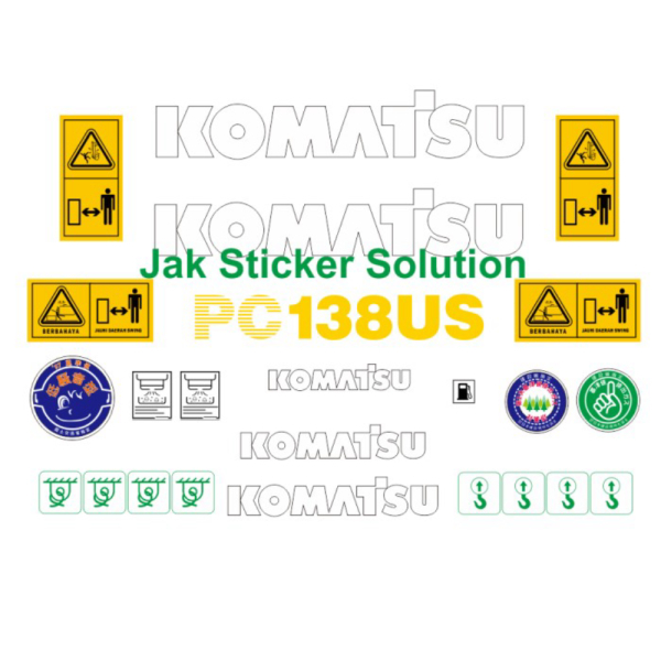 Jual STICKER ALAT BERAT STIKER EXCAVATOR Komatsu PC138US-2 BAHAN ...
