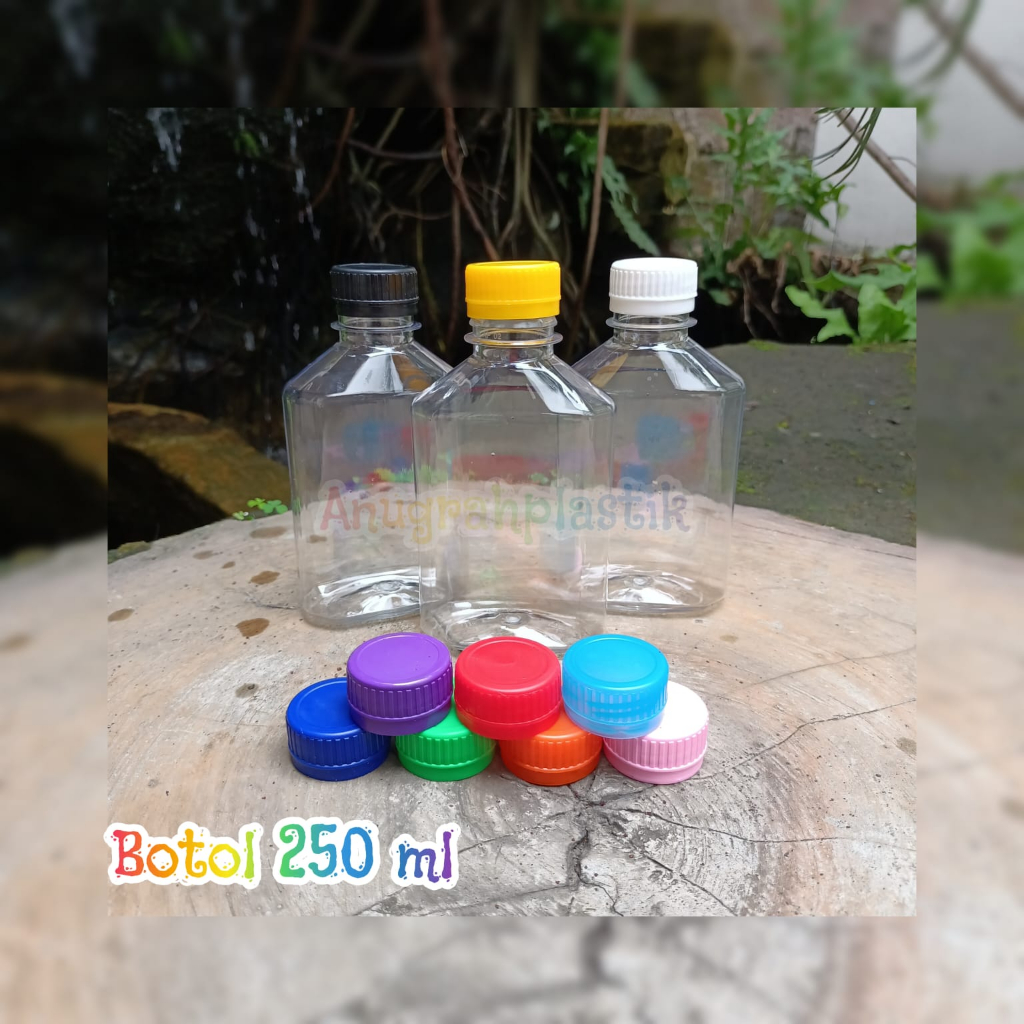 Jual Botol Plastik CU 250 ml PET / Botol Gepeng 250 ml PER 10 PCS ...
