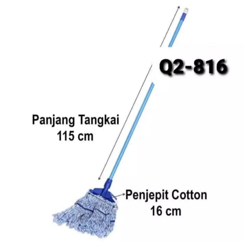 Jual PEL LANTAI PEL JEPIT COTTON MOP Q2 816 / PEMBERSIH LANTAI GAGANG ...