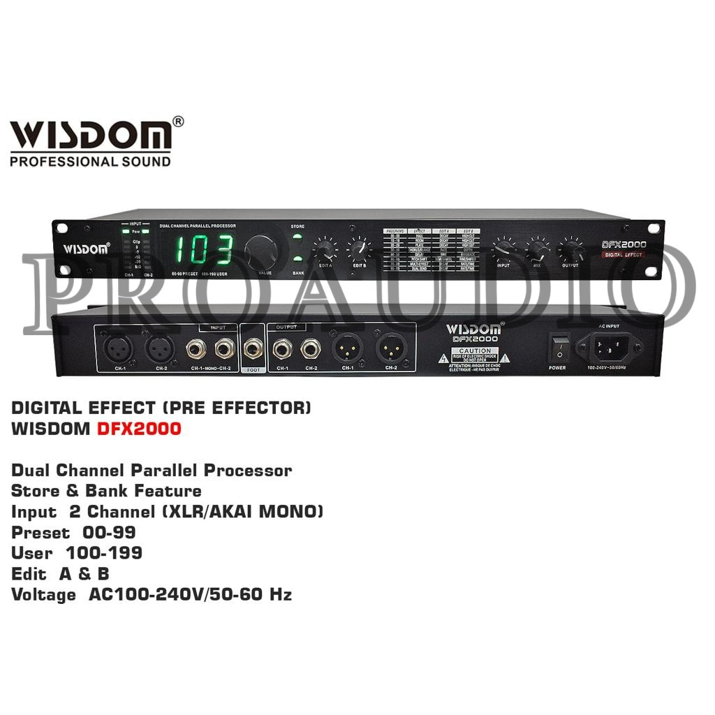 Jual Efek Wisdom DFX2000 Digital Efek Vokal Wisdom DFX-2000 DFX 2000 ...