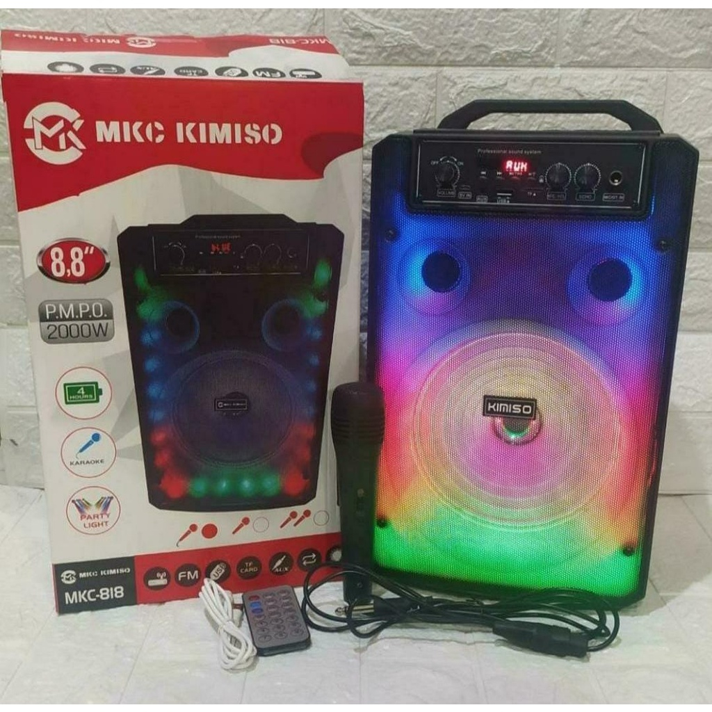 Jual SPEAKER BLUETOOTH KIMISO MKC 818 BONUS MIC SUARA MEGA BASS ...