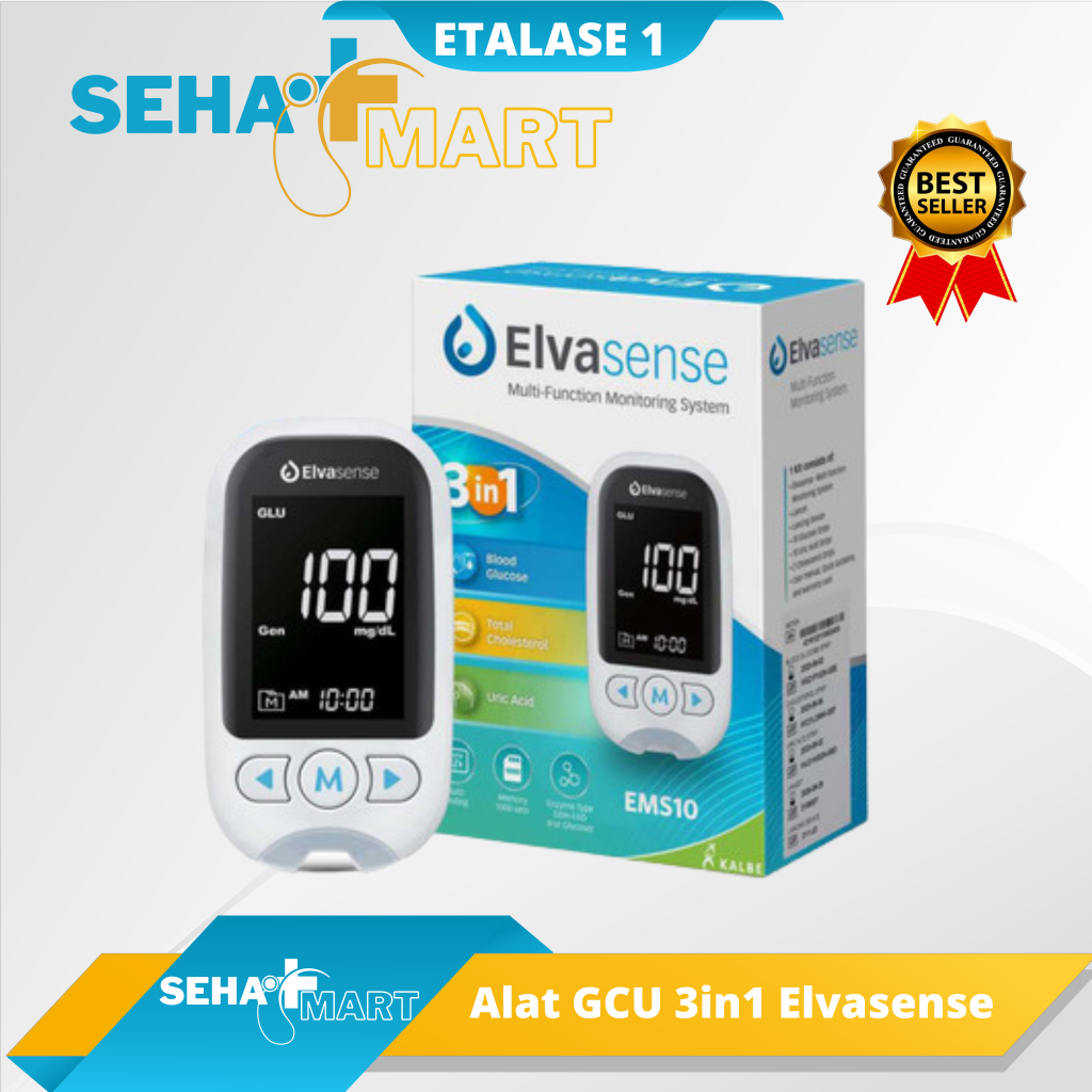 Jual Alat Check Gula darah Kolesterol dan asam urat elvasense 3in1 alat ...