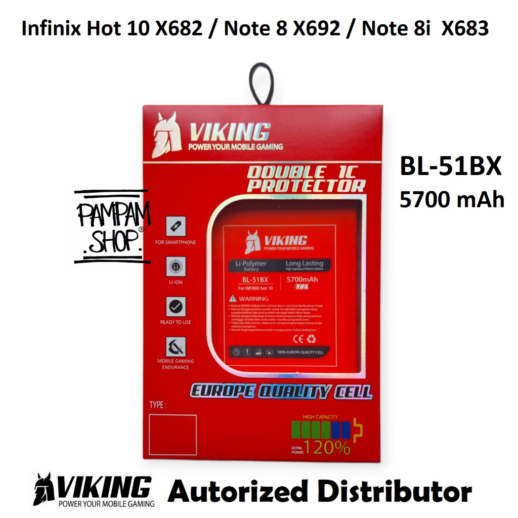 Jual Baterai VIKING Double Power Original BL-51BX Infinix Hot 10 X682 ...