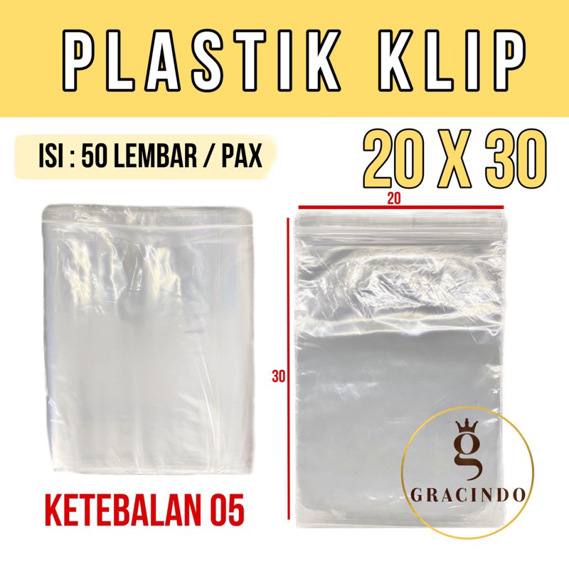 Jual 50 LEMBAR / PLASTIK KLIP 20x30 05 PELASTIK ZIPLOCK ZIP LOCK ZIPLOK ...