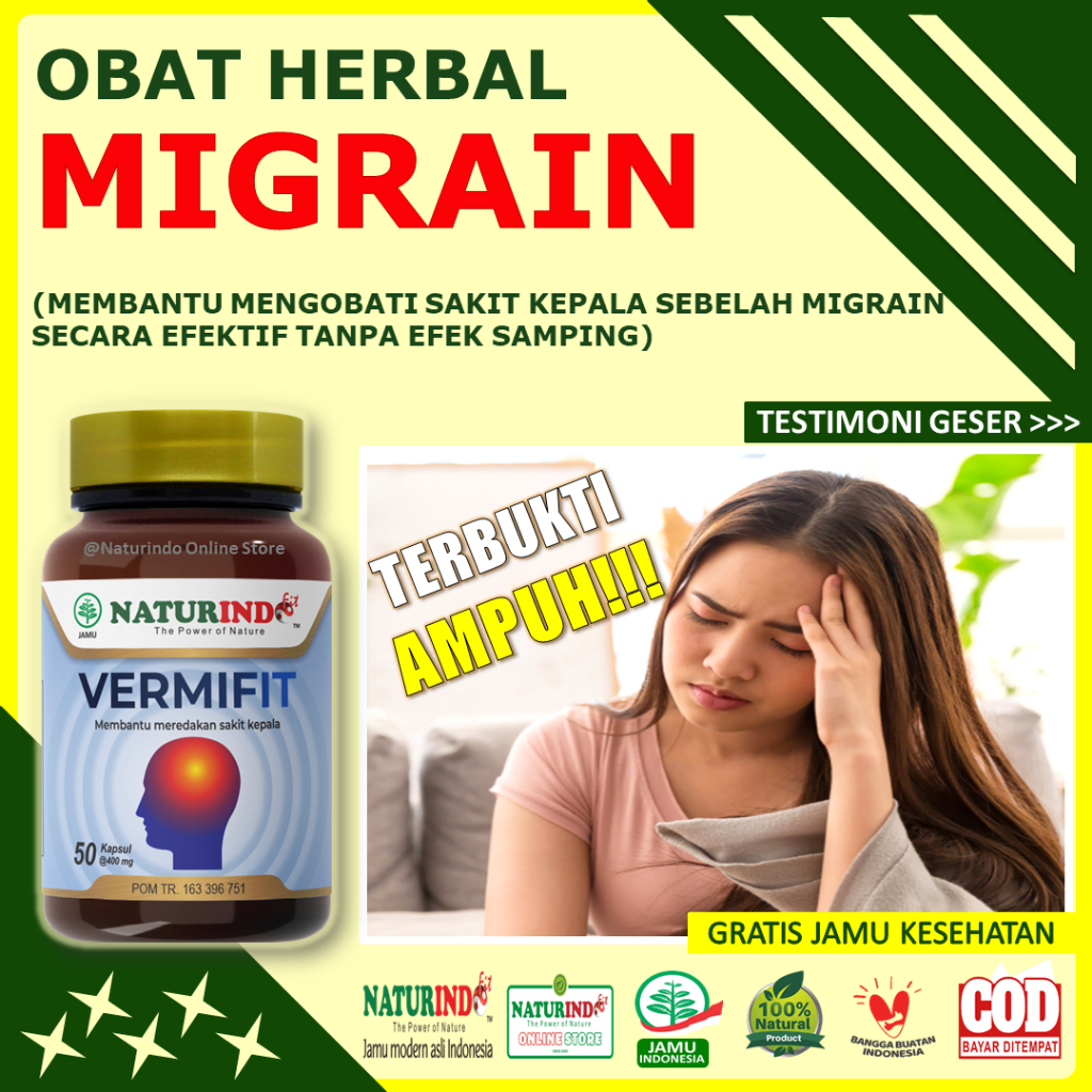 Jual Obat Migrain Pusing Sakit Kepala Vertigo Ampuh Special Herbal ...