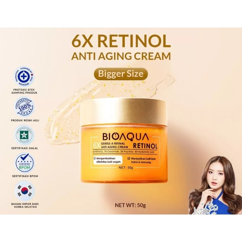 Jual BIOAQUA 6x GENTLE A-RETINAL ANTI AGING CREAM 50 g/BIOAQUA ANTI ...