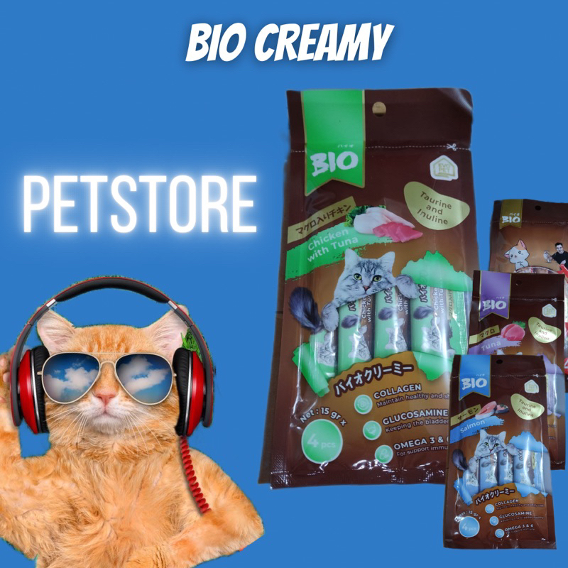 Jual BIO CREAMY TREATS isi 4 pcs Snack Kucing bergizi setara Meo creamy ...