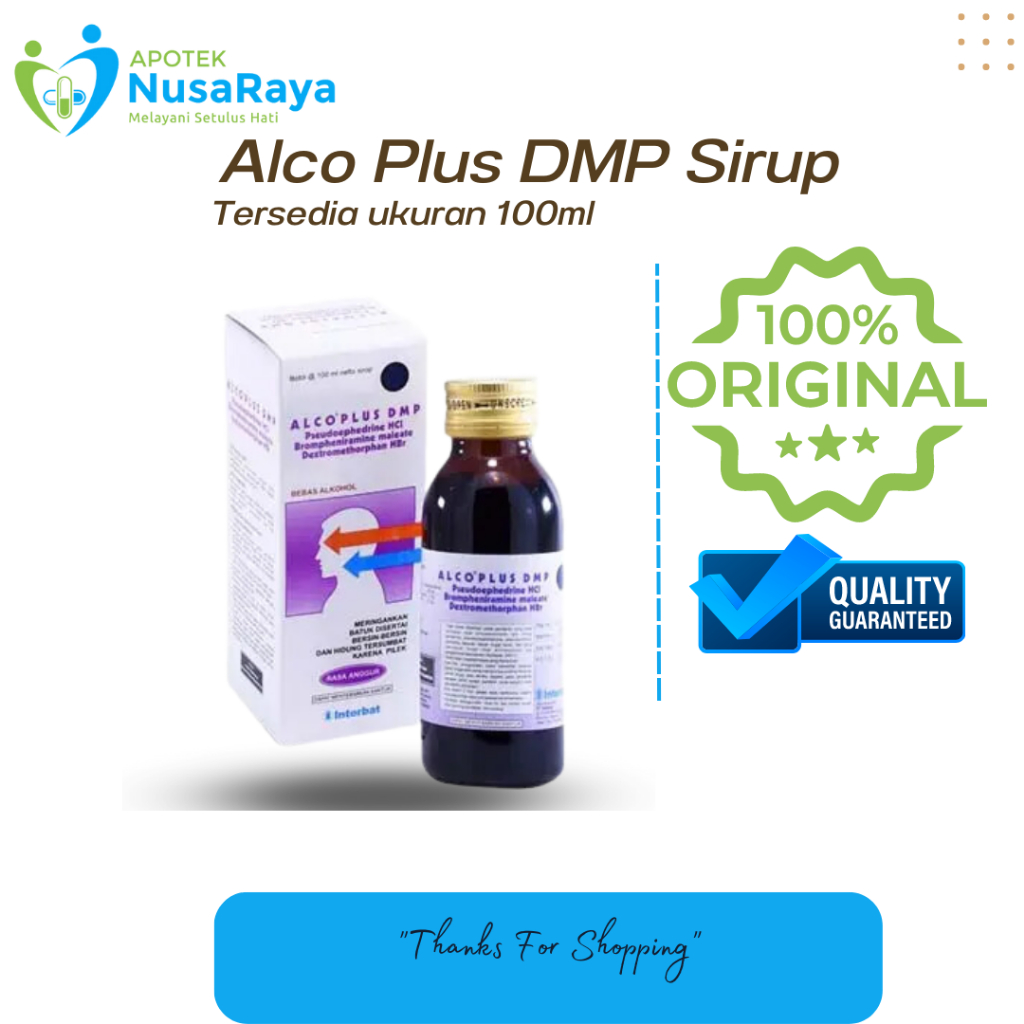 Jual Alco Plus DMP Sirup 100 ml Obat Batuk Pilek Hidung Tersumbat ...