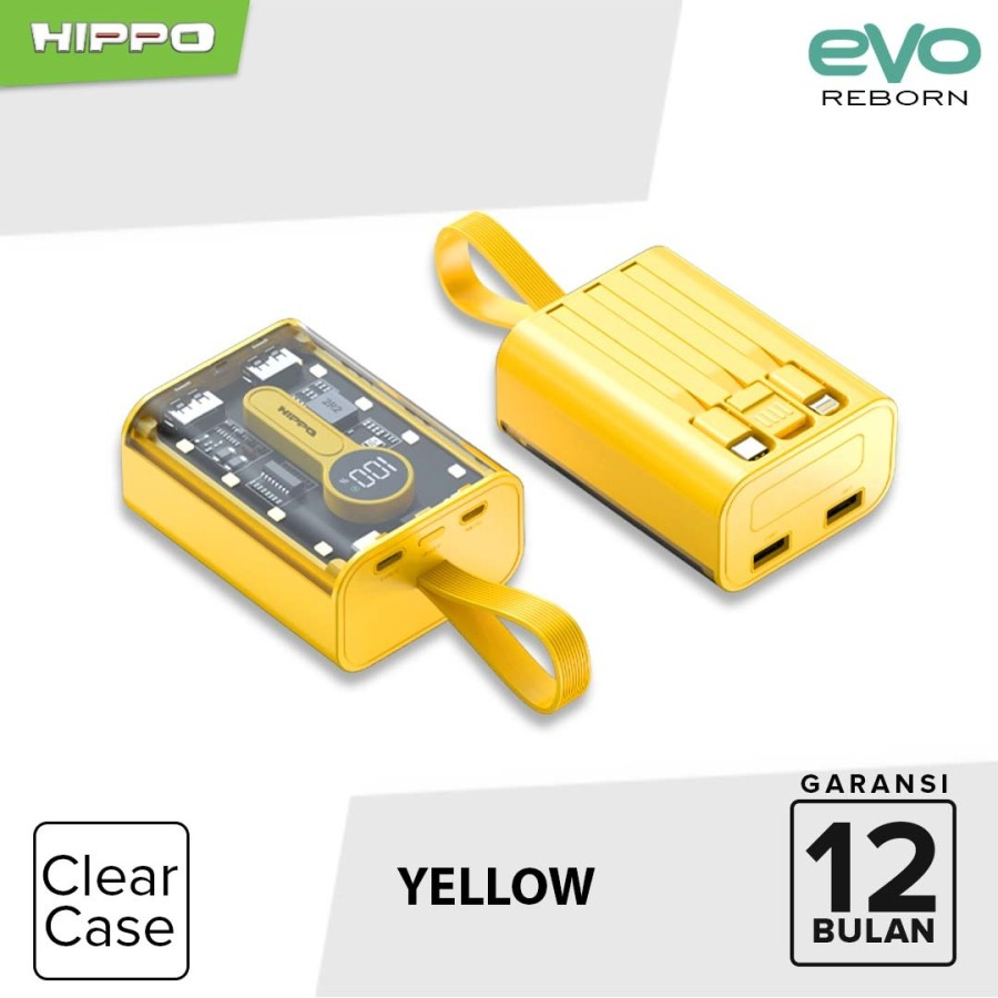 Jual HIPPO Power Bank Evo Reborn 10000 mAh Clear Case Max 22.5W 8 LED ...