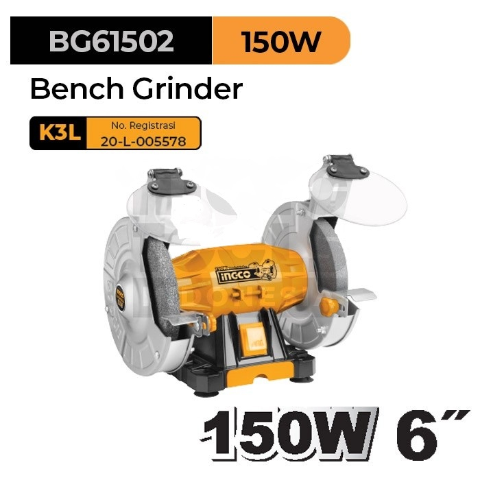 Jual Mesin Gerinda Duduk 6 Inch Bench Grinder (6"/150mm) INGCO BG61502 ...