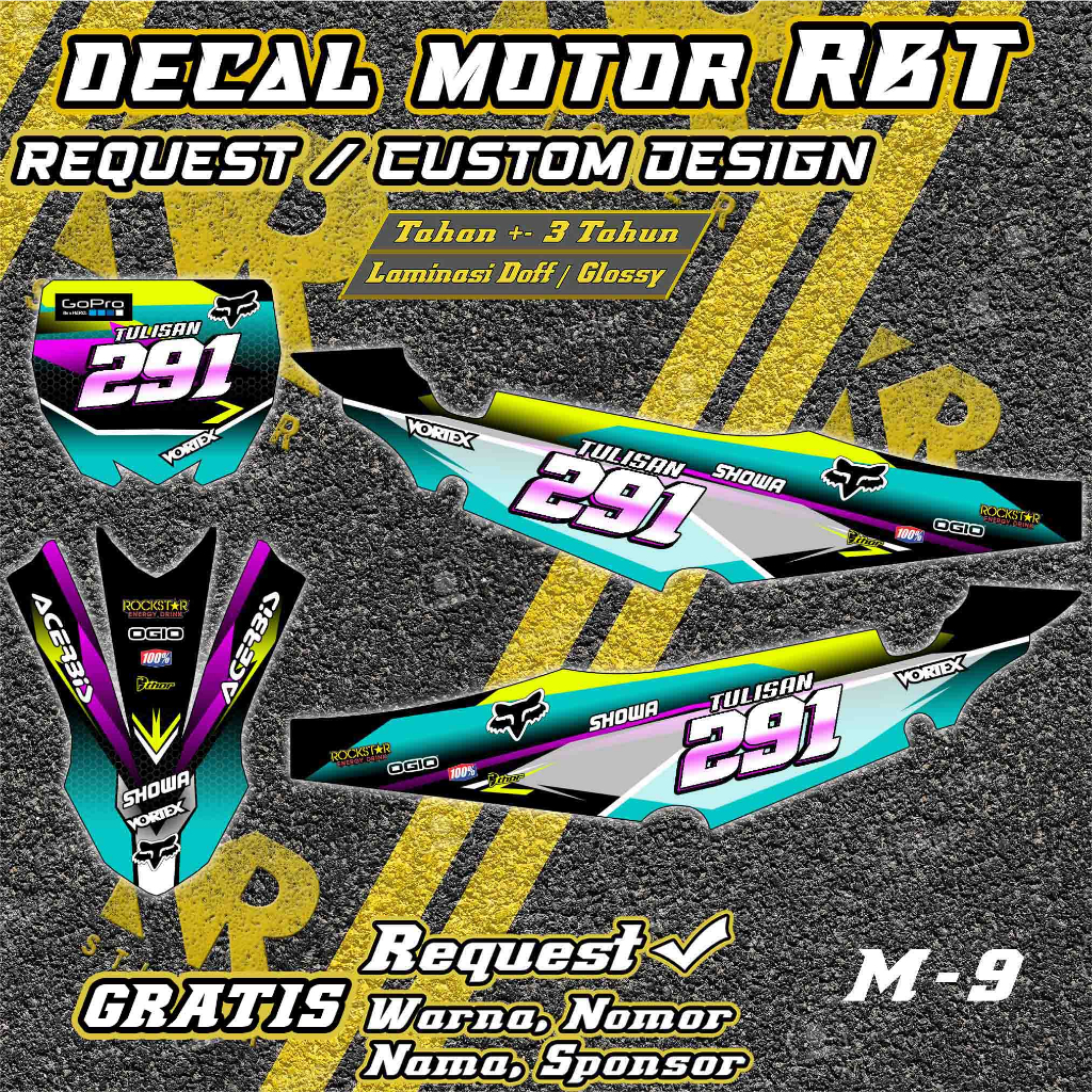 Jual Stiker Decal Motor RBT sticker motor bebek trail Custom Desain ...