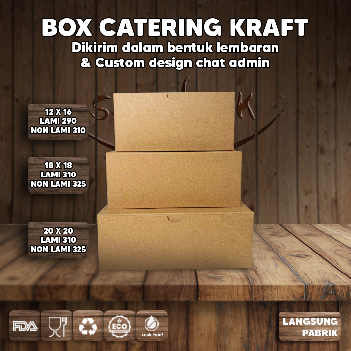 Jual BOX KOTAK NASI SEMUA UKURAN | DUS KATERING KRAFT LAMINASI 325 GSM ...
