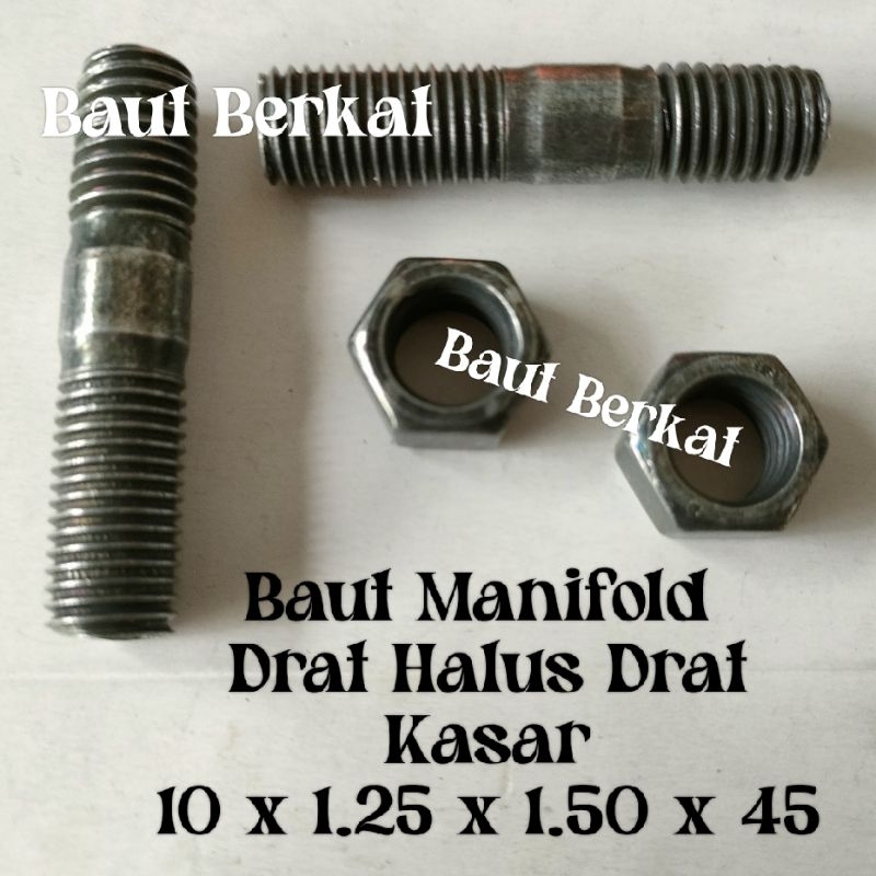 Jual baut tanam manifold 10 x 1.25 x 1.50 x 45 baut manifold 10 x 45 ...