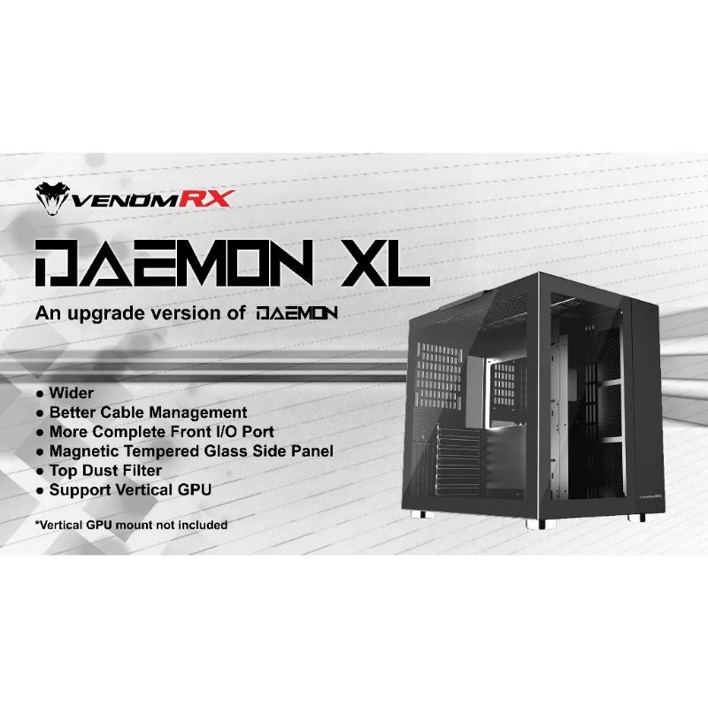 Jual Casing VenomRX DAEMON XL Black - Tempered Glass ATX Gaming Case ...