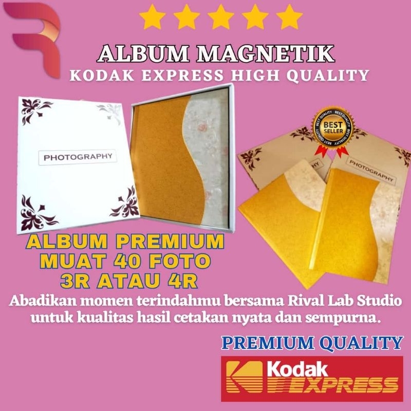 Jual ALBUM FOTO MAGNETIK PREMIUM 3R/4R MUAT 40 FOTO HIGH QUALITY ...