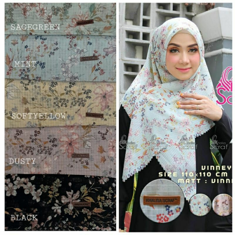 Jual JILBAB BELLA WAFFLE KHALISA SCRAF MOTIF BUNGA KECIL | Shopee Indonesia
