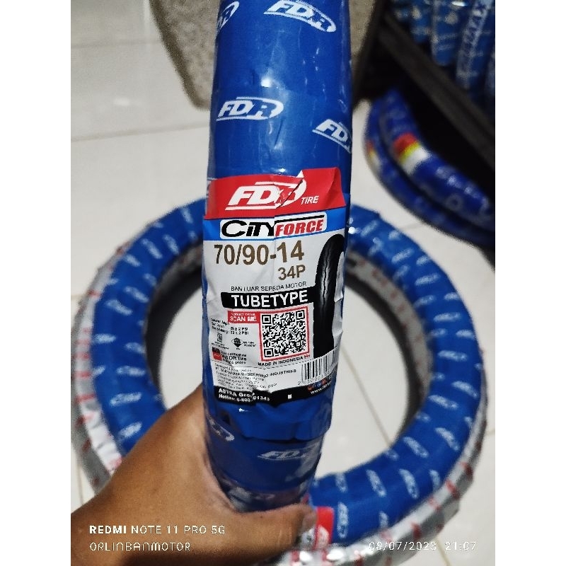 Jual Ban FDR City Force 70/90-14 Tube type/Ban Depan Yamaha Mio sporty ...