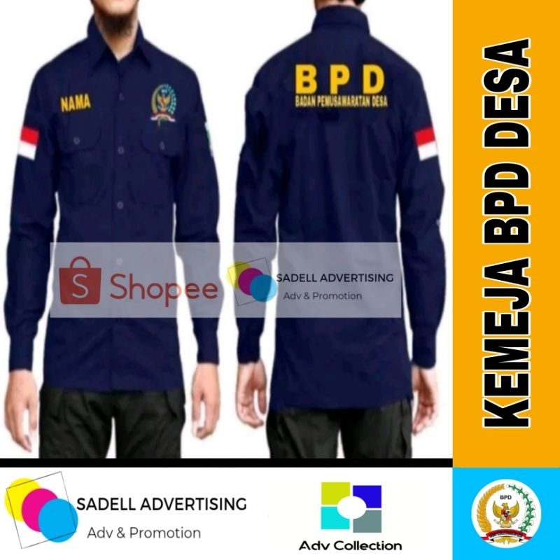 Jual Kemeja BPD Desa Seragam BPD Desa Navy Lengan Panjang Pria Bordir ...