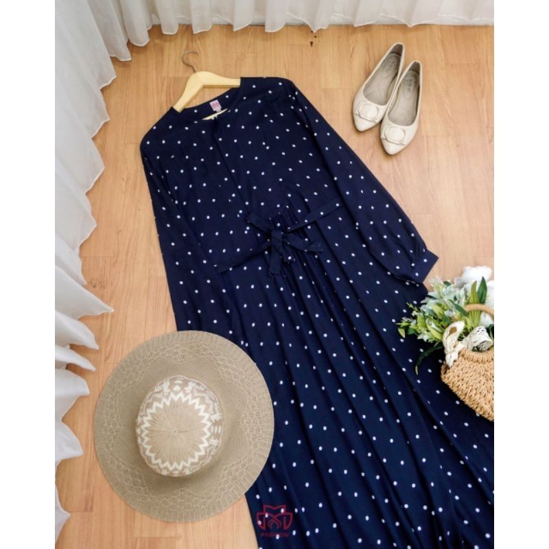 Jual My Zahir Polka Dress Busui Friendly Bahan Rayon Viscose Size M-XXL | Shopee Indonesia