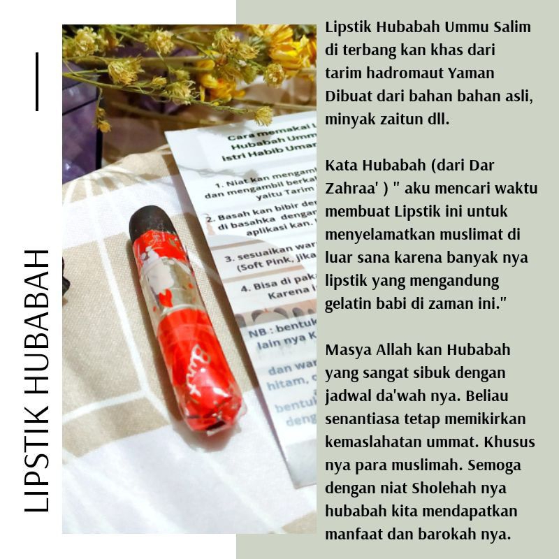 Jual Lipstik Hubabah Ummu Salim (Istri Habib Umar Bin Hafidz) | Shopee Indonesia