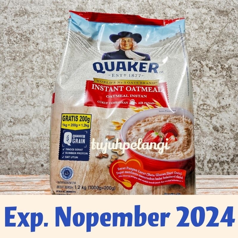 Jual Quaker Oatmeal Instant Sereal Merah 1200 Gram 1,2 Kg - Oat ...